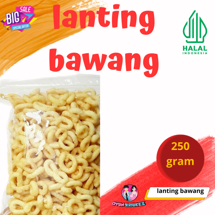 KERIPIK CAMILAN SNACK 1 KG LANTING RASA BAWANG LANTING SINGKONG KHAS ...