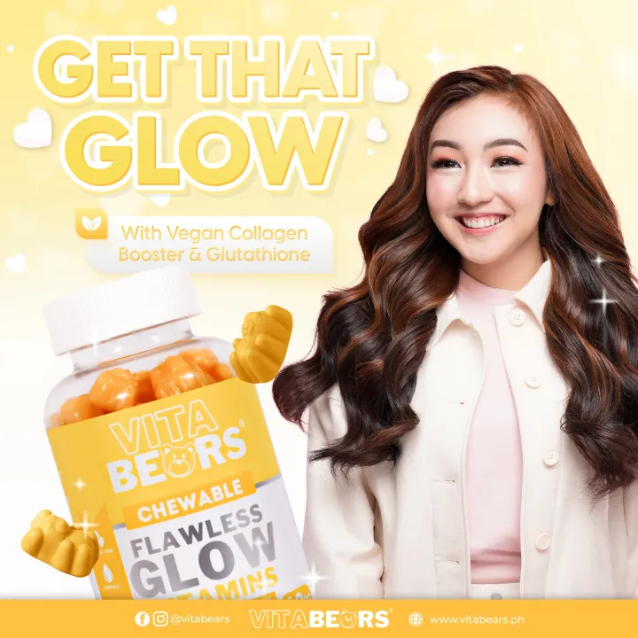 VITABEARS FLAWLESS GLOW 60Gummies For Hair+Nails+Skin Vitamins with ...