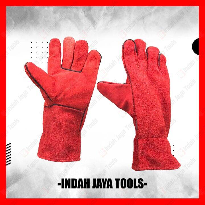 Sarung Tangan Las Kulit Merah | Lazada Indonesia