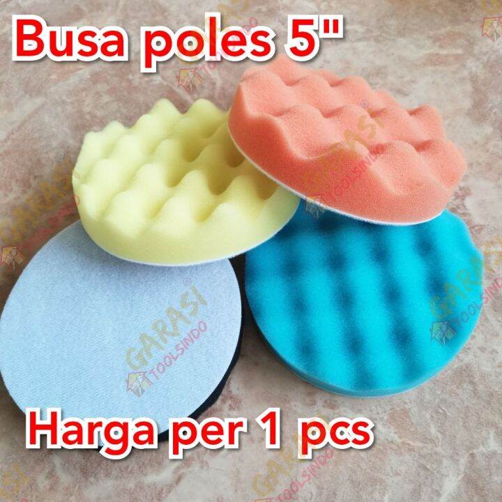 busa poles 5 inch model gelombang spons mesin poles sponge busa tempel ...