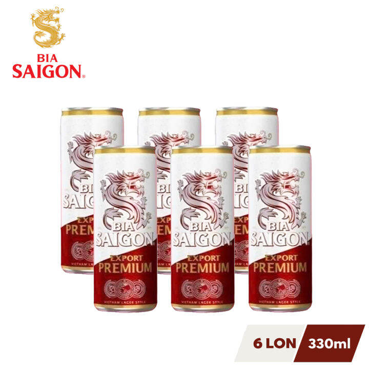 LỐC 6 LON BIA SÀI GÒN EXPORT PREMIUM SABECO 330ML | Lazada.vn
