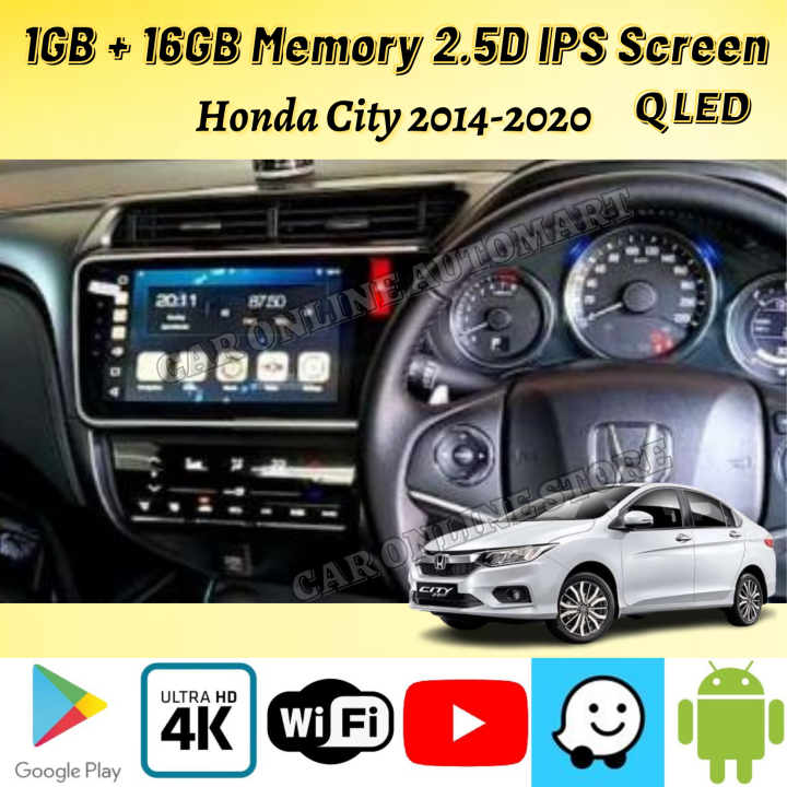 HONDA CITY 2014-2020 ~ MOHAWK T3L MS SERIES Q-LED 1GB+16GB 4K ANDROID ...