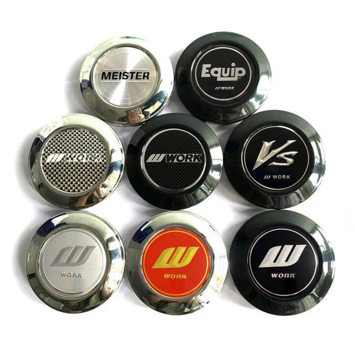 4pc 76mm Work Logo Black Silver Car Modified Wheel Center Cap for Equip ...