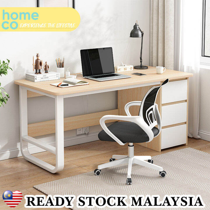 HOMECO Office Table Computer Desk Study Table Home Office Desk with 3 ...