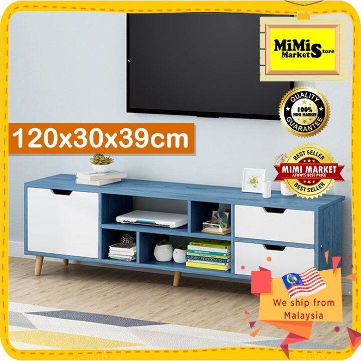 MIMI Living Room TV cabinet / TV Storage Rack With Drawers solid wood ...