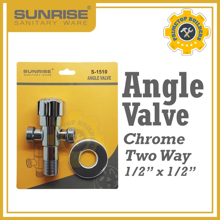 SUNRISE Angle Valve Two Way 1/2" x 1/2" Chrome Heavy Duty S-1510 ...