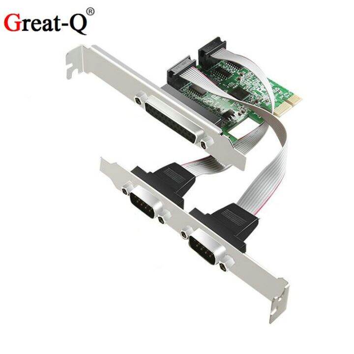 Dual Rs232 Serial Port Com Amp Db25 Printer Parallel Port Lpt To Pci E Pci Express Card Adapter