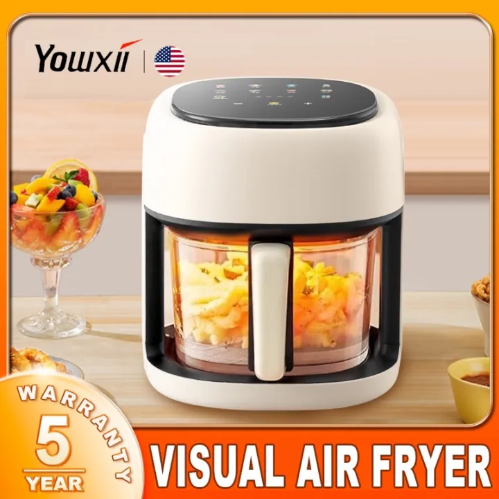 Yowxii Air Fryer 7L Visual Glass Digital Touch Screen Smokeless Fully ...