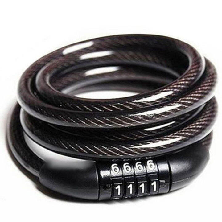 Bicycle Security Digital Lock MTB Password Spiral Steel Cable Chain ...