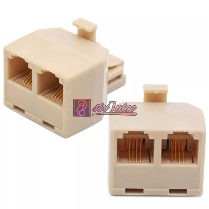 RJ11 6P4C 2 Way Outlet Telephone Jack Line Splitter Adapter | Lazada PH