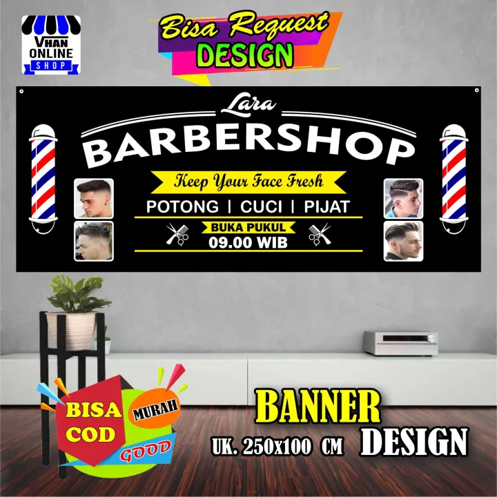 Spanduk Banner Barber Shop, Jasa Pangkas Rambu, Keren Simple | Lazada ...