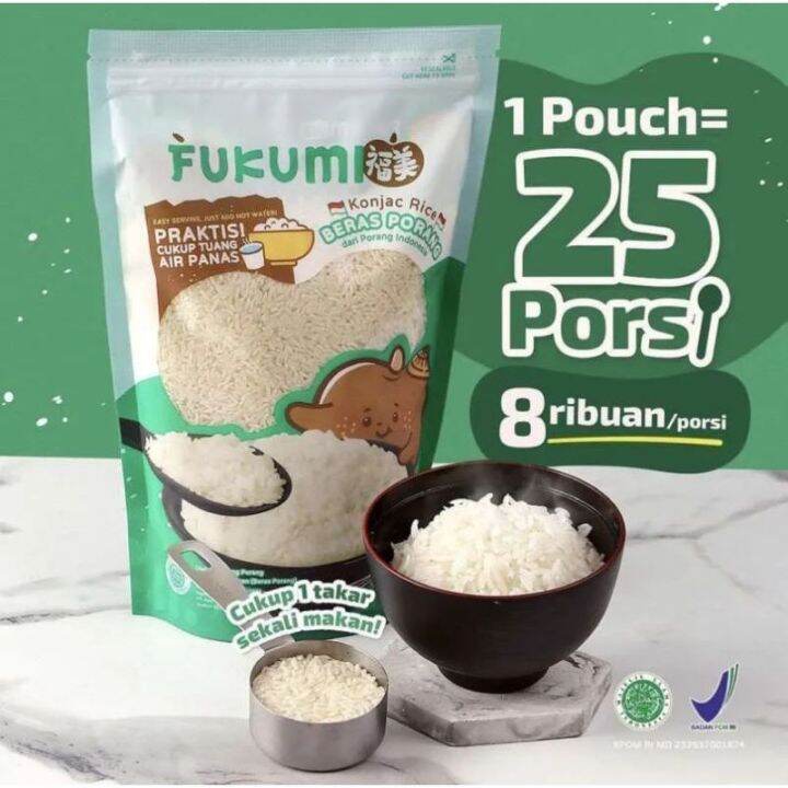 FUKUMI Beras Porang Pouch 1 Kg Shirataki Konjac Rice beras diet low ...