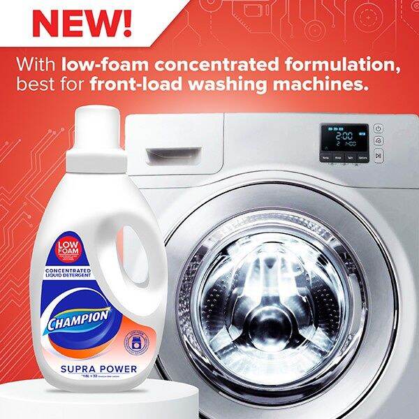Champion Liquid HE Detergent Low Foam for Semi Automatic and Automatic Front Load Washing ...