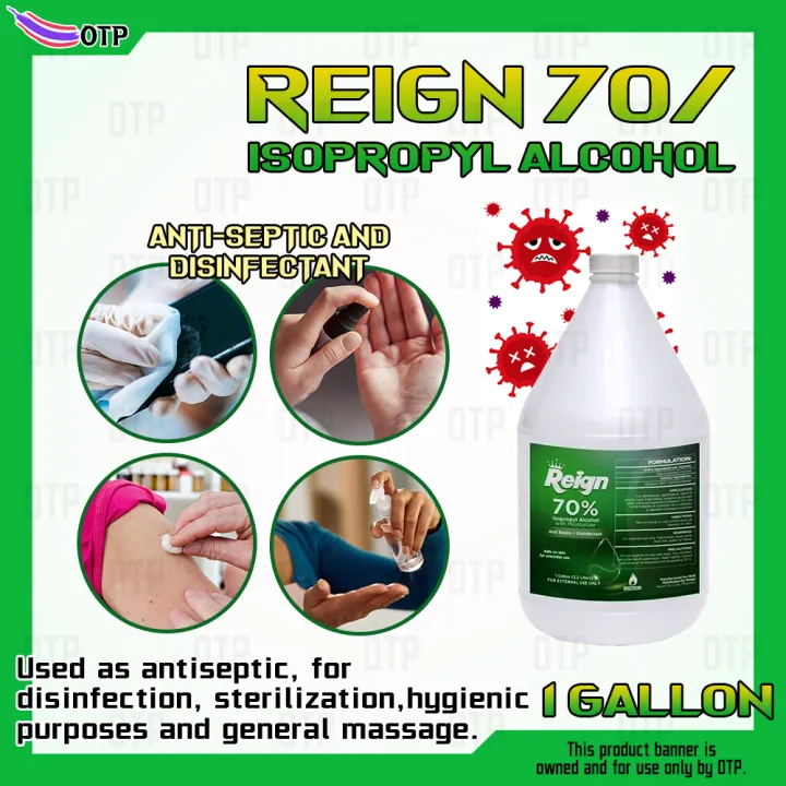 Reign 70% Isopropyl Alcohol with Moisturizer 1 Gallon Sanitizer ...