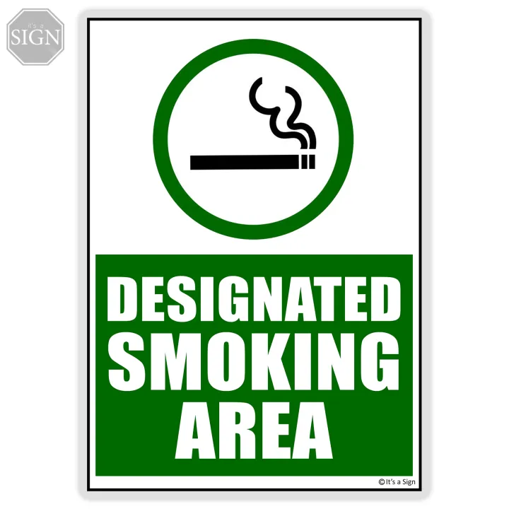 Designated Smoking Area Sign - Laminated Signage - A4 Size | Lazada PH