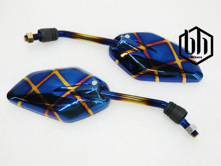 SIDE MIRROR TITANIUM BLUE HONDA RS150 WAVE EX5 SYM VF3I 100% ORIGINAL ...