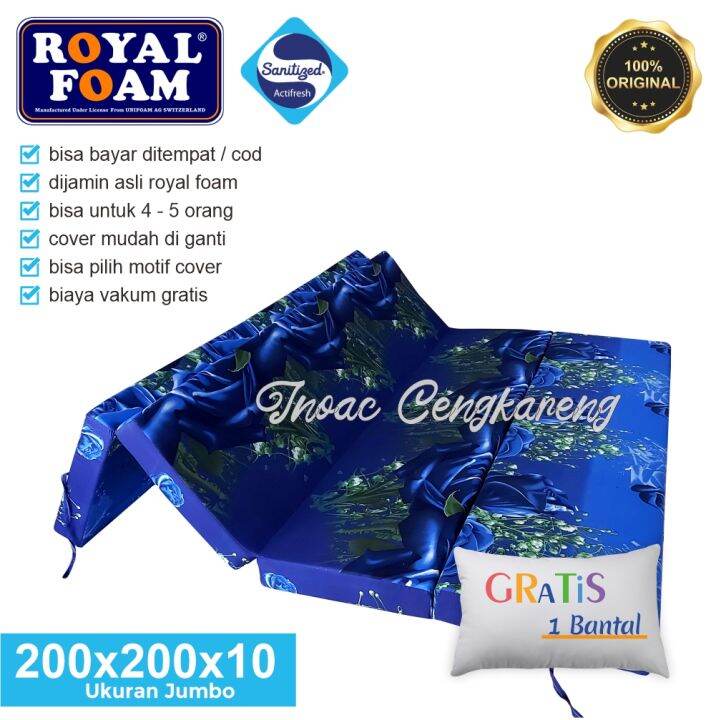 [200 x 200 x 10] GRATIS BANTAL Kasur Busa Lipat Royal Ukuran Jumbo ...