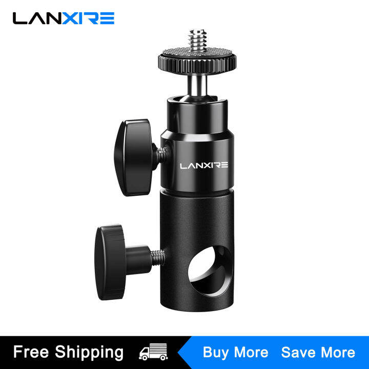 Lanxire Rapid Light Stand Mount Convert Adapter 1/4”-20 Mini Ball Head ...