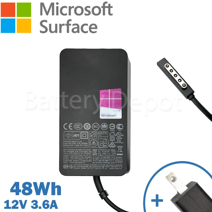 Microsoft Surface Adapter ของแท้ สำหรับ Surface Pro & Pro 2 Surface 1536 ค่าไฟ 48W 12V 3.6A สาย ...