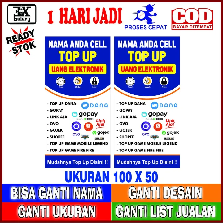 SPANDUK KONTER, BANNER KONTER, SPANDUK TOP UP, BANNER TOP UP | Lazada ...