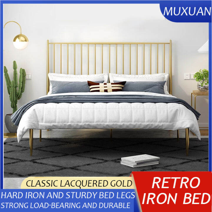 kama Bakal na kama Iron bed Nordic bed bed frame children's bed double ...