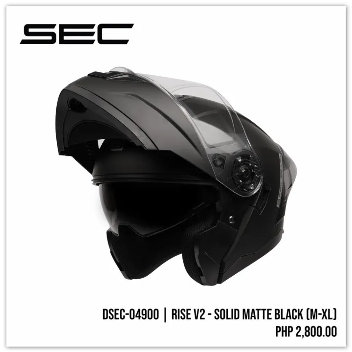 【new】 sec rise v2 modular helmet with FREE SMOKE LENS | Lazada PH