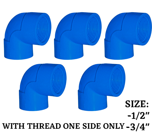 5PCS (1/2 20mm, 3/4 25mm) PVC Elbow with Thread PVC Elbow GB UPVC Right ...