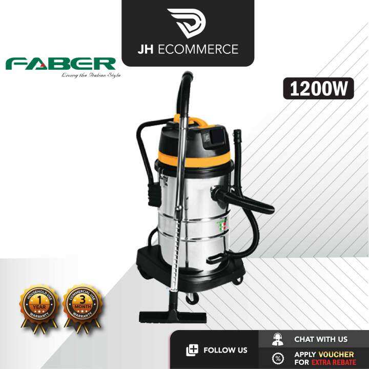 Faber 1200W Wet & Dry Vacuum Cleaner FVC-WD BLIZZARD 650 | FVC WD POWERVAC 820 | Wet & Dry Dual ...