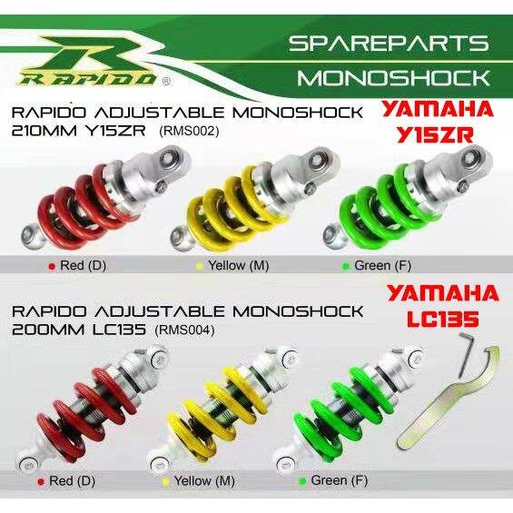 Adjustable Monoshock Rapido Y15ZR Y15 / LC135 / RS150 ORIGINAL RAPIDO ...