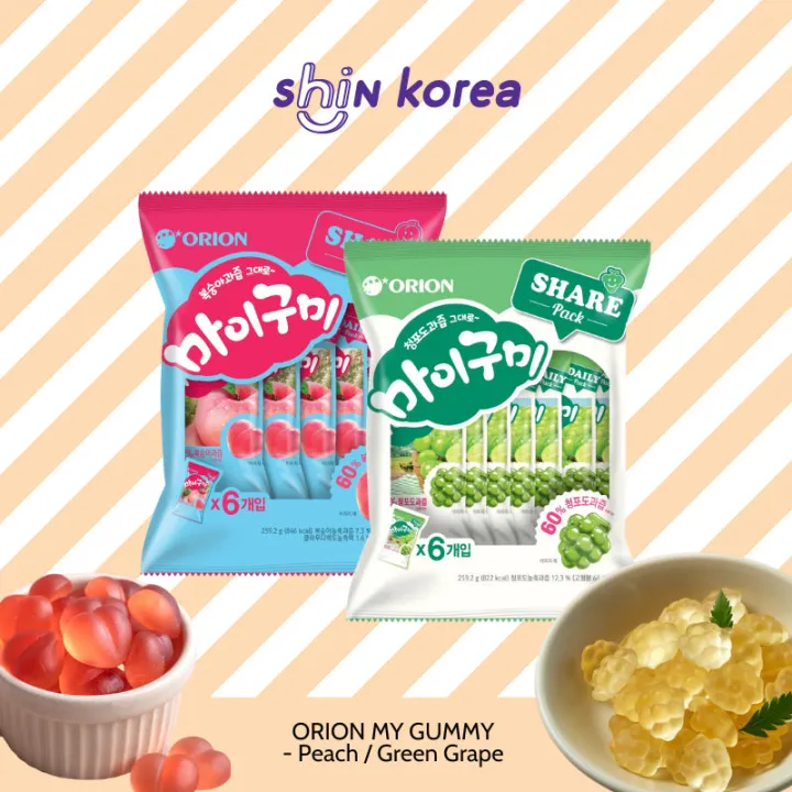 SHIN·KOREA Orion My Gummy Sharing Pack (Peach / Green Grape) | Lazada
