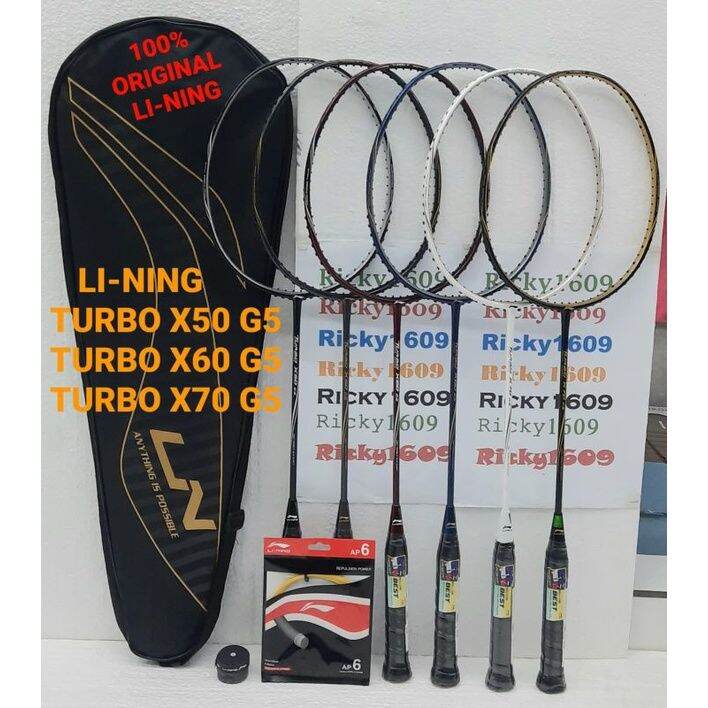 RAKET BADMINTON LINING TURBO X50 G5 / LINING TURBO X60 G5 / LINING ...