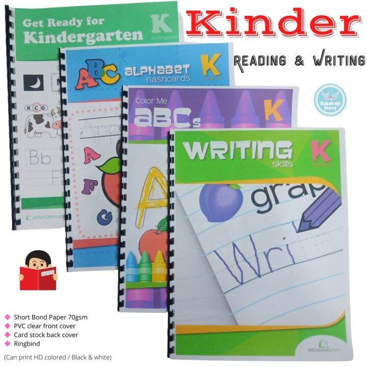 KINDER (READING WRITING) Workbook Worksheet Homeschool Learning ...