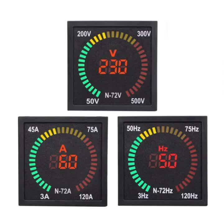 Square LED Digital Voltmeter Ammeter Frequency Hz Volt Meter Panel ...