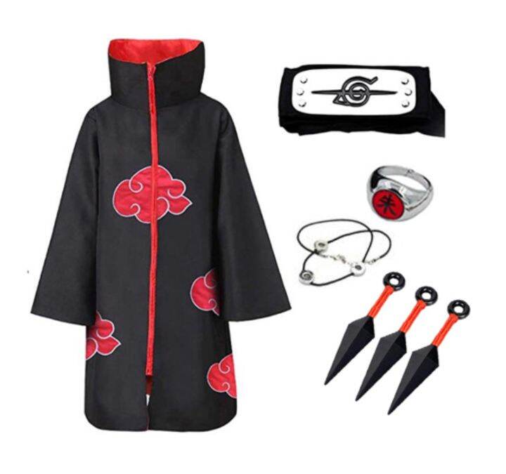 5 PICS Uchiha Tobi Obito Akatsuki Cosplay Costume Cloak Halloween ...