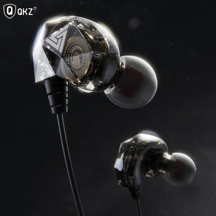 QKZ AK2 Wired Headphones Fashion Diamond Body Professional In-Ear Sport ...