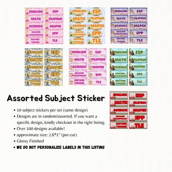 Estudio ASsorted Subject Sticker Label | Lazada PH
