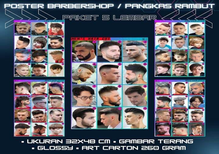 Poster Pangkas Rambut Model Kekinian Poster Barbershop Model Tren Jaman ...