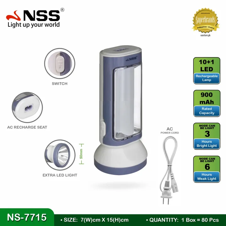 Rechargeable Electric Torch Flashlight Emergency Light Side Lantern Search Light Searchlight ...