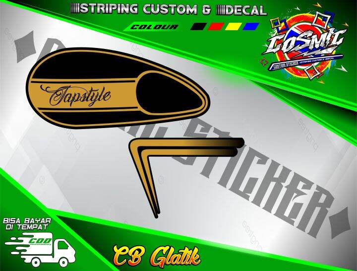 STIKER MOTOR VARIASI STRIPING DECAL STICKER CB/JAPSTYLE 14 | Lazada ...