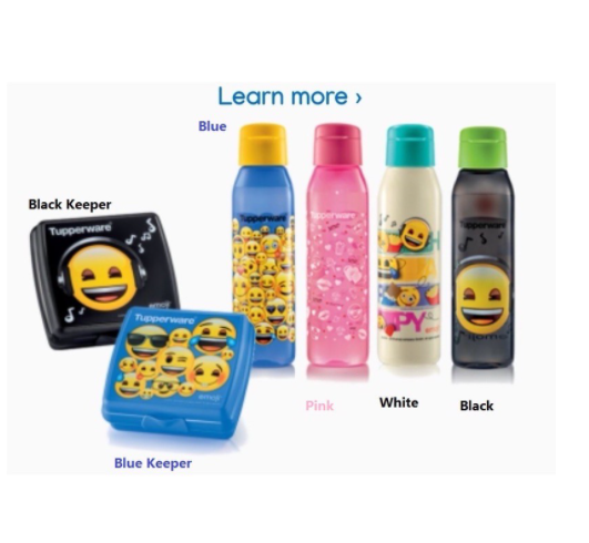 Tupperware Emoji Bottle 500ml/Sandwich Keeper (Limited edition) | Lazada