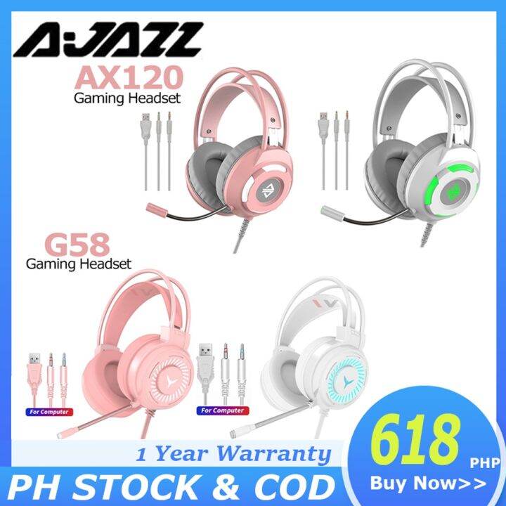 Ajazz AX120 USB Wired Headset 3.5mm Stereo Gaming Headset Noise ...