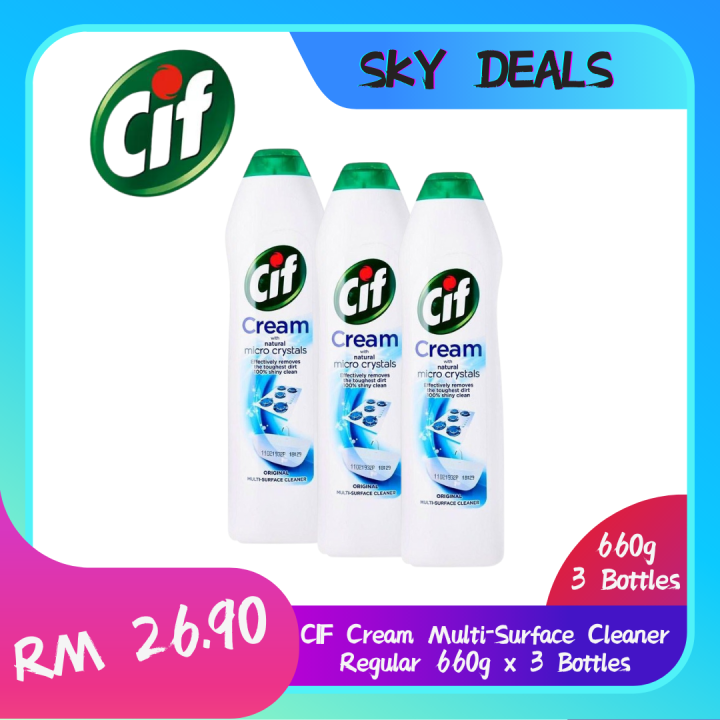 Cif Cream Original Multi-Surface Cleaner 660g x 3 Bottles | Lazada