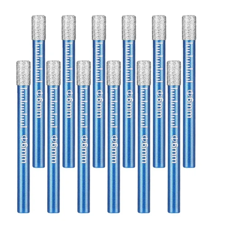 Dry Diamond Drill Bit,12Pcs 6mm Porcelain Tile Bit, Tile Drill Bits for ...