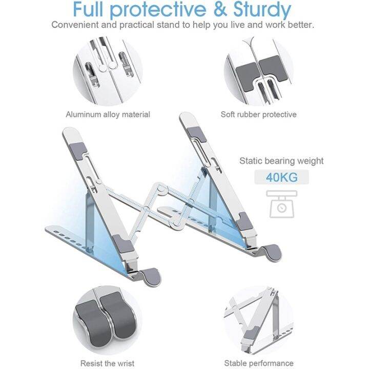 Laptop Stand Adjustable Portable ABS Plastic Laptop Riser with 7 Levels ...