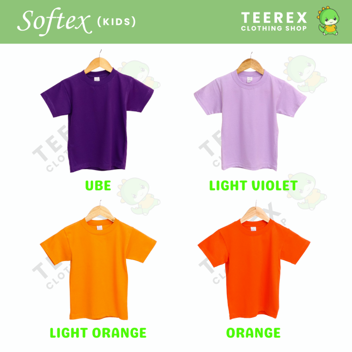 SOFTEX KIDS Roundneck PLAIN T-SHIRT - Shades of Orange and Violet ...
