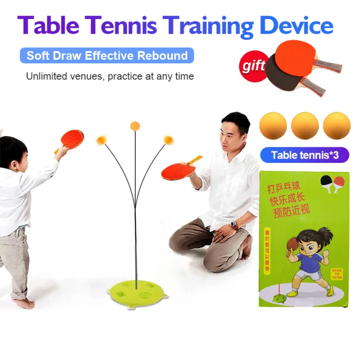 Ping Pong Trainer for Kids Adults with Racket and 3 Ball Table Tennis ...