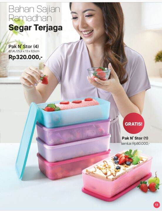 Tupperware Pak N Stor set kapasitas 1,4 Liter / tempat penyimpanan ...