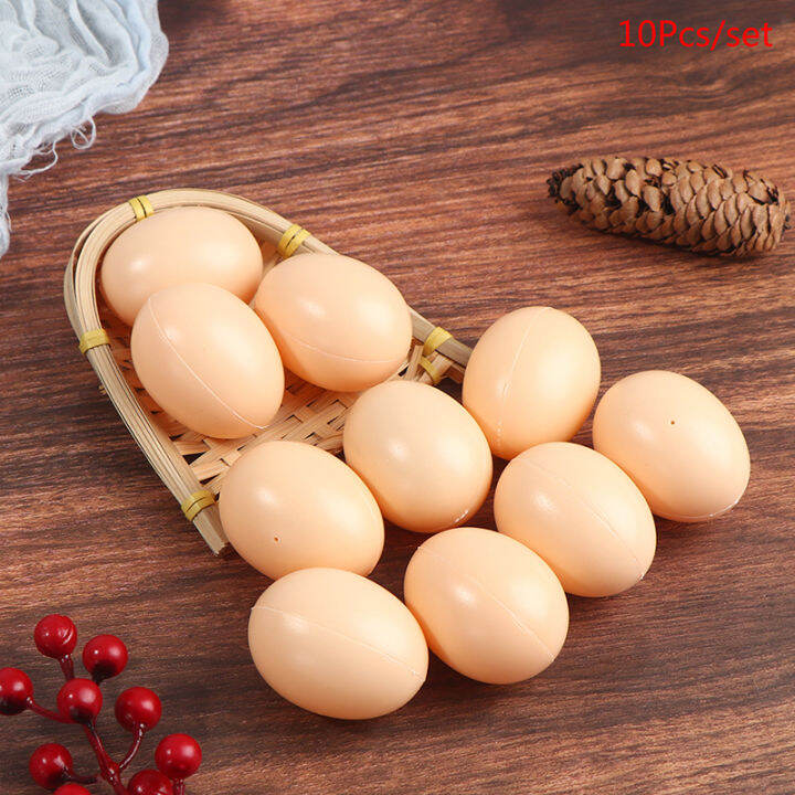 10pcs Plastic Simulation Fake Eggs Easter Egg Kids DIY Painting Decor ...