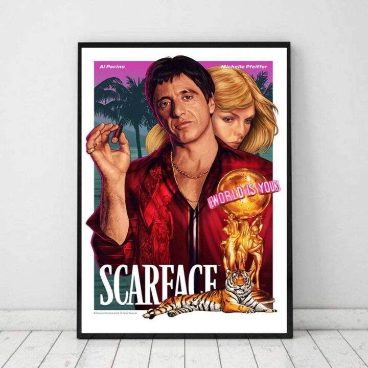 scarface movie film wall poster A3 A4 size in glass frame | Lazada PH