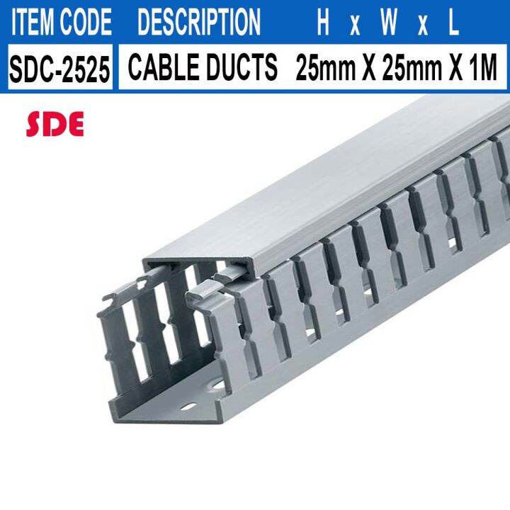 【READY STOCK】 ♘2 pcs SDE PVC Slotted Panel Cable Duct L 1000mm x W 25mm ...